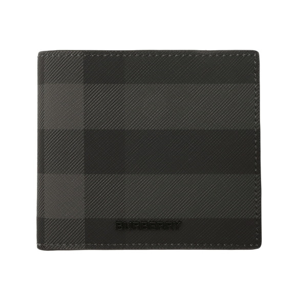 Burberry | Bags | Burberry Bifold Wallet Coin Gray Charcoal Black Bill ...